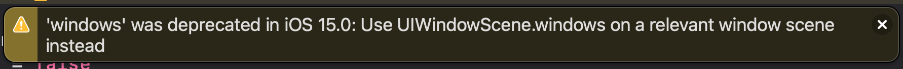 ‘windows’ was deprecated in iOS 15.0に対処する – PYPE.org